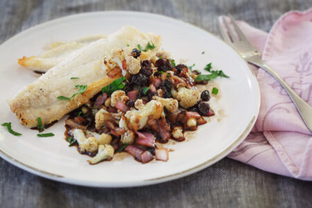 Pan fried Fish with Cauliflower Agrodolce | Recipes For Food Lovers ...
